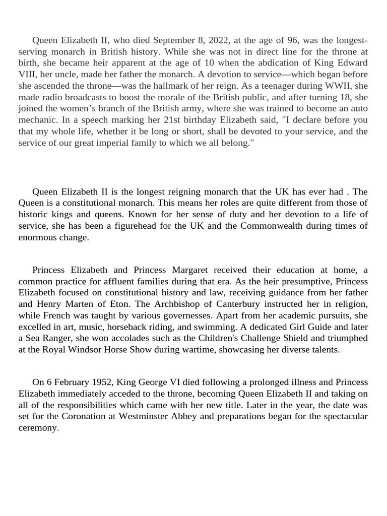 Queen Elizabeth | PDF