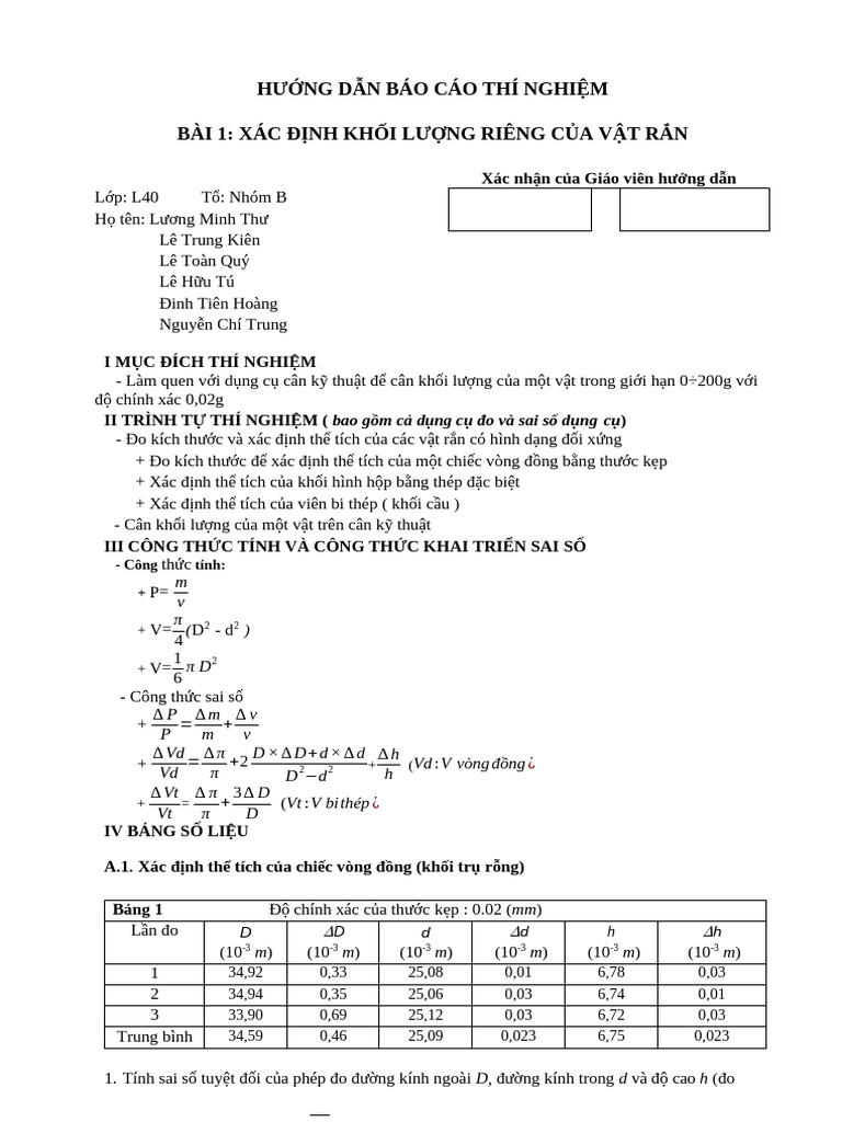 Báo Cáo TNVL Bài 1 | PDF