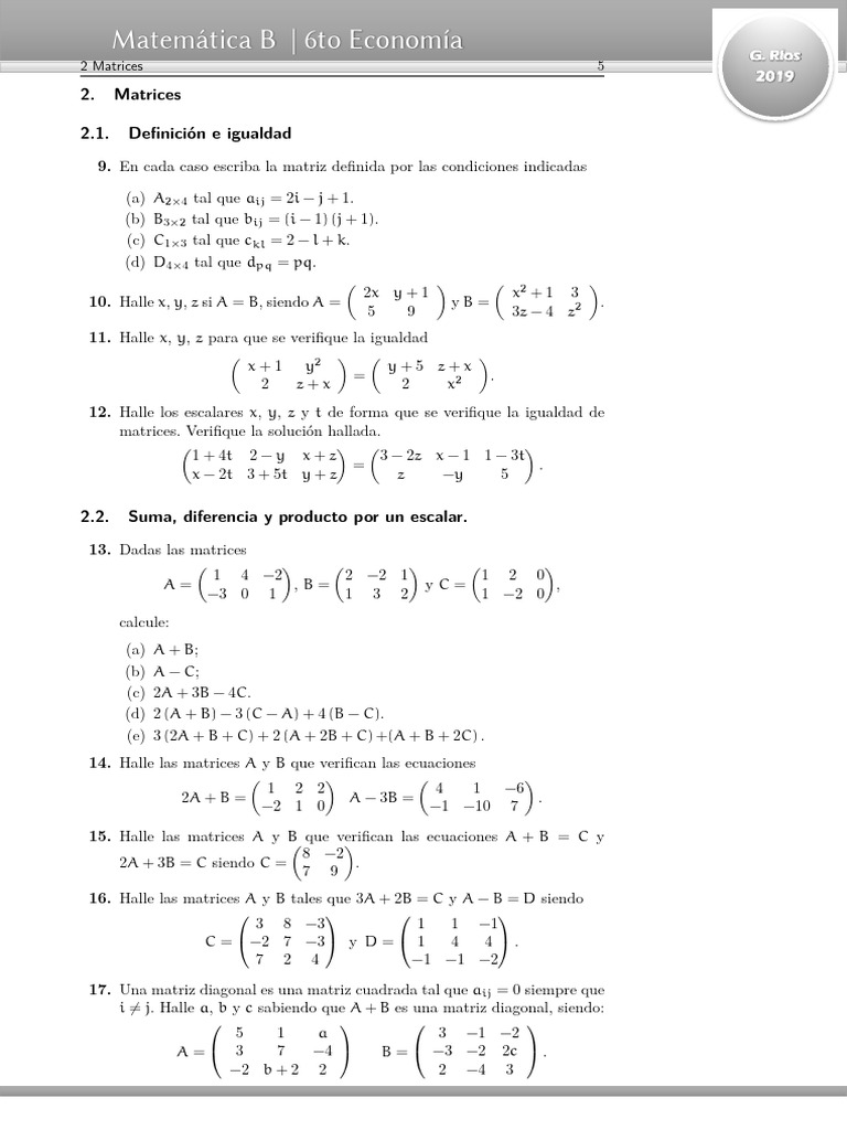 2 - Matrices | PDF