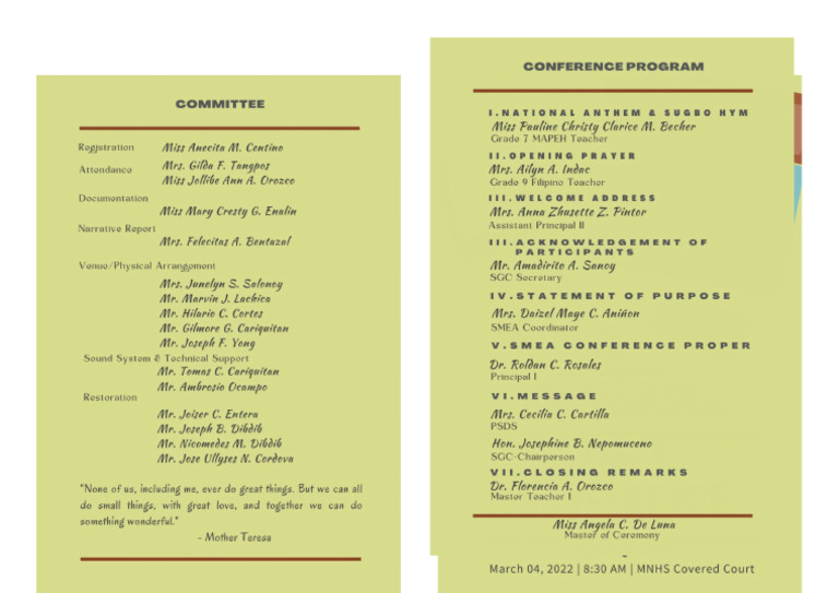 Smea Program 2nd | PDF