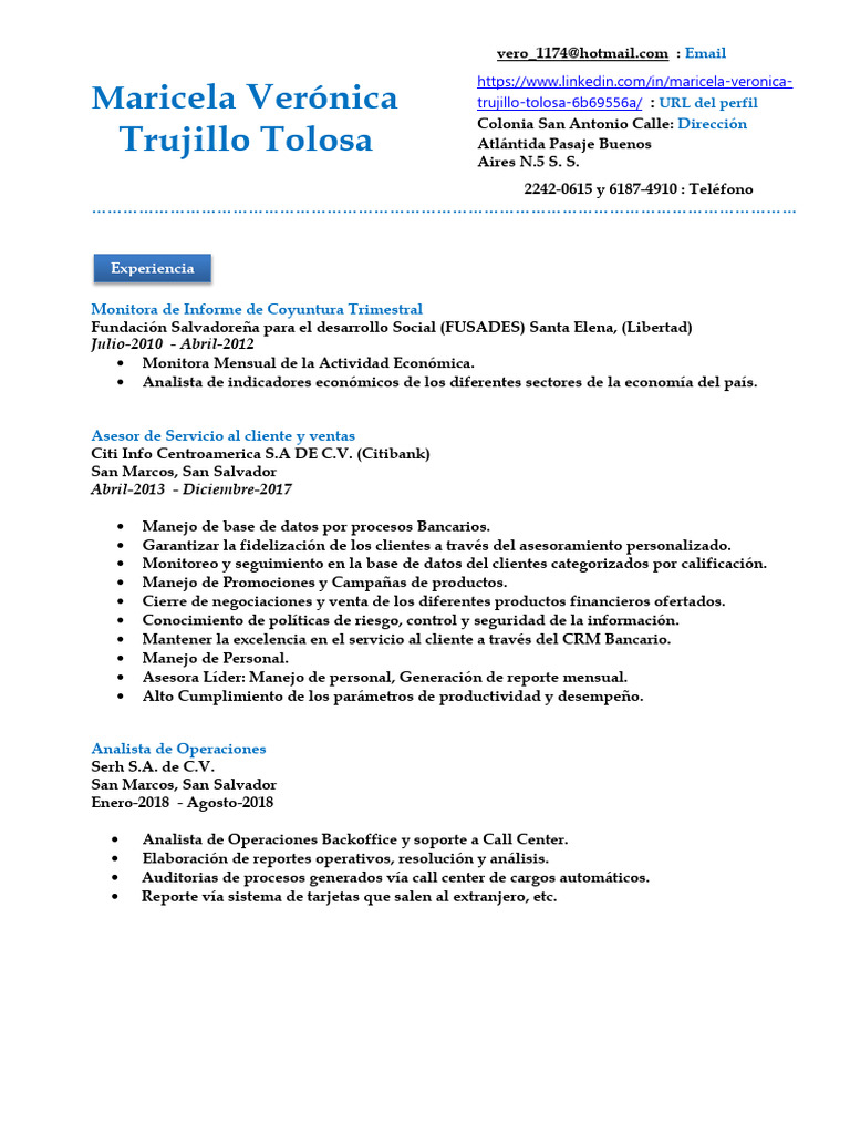 CV Maricela Veronica Trujillo | PDF