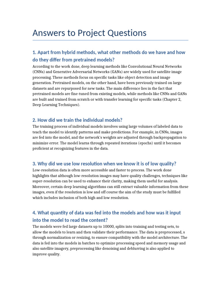 Project Questions Answers | PDF