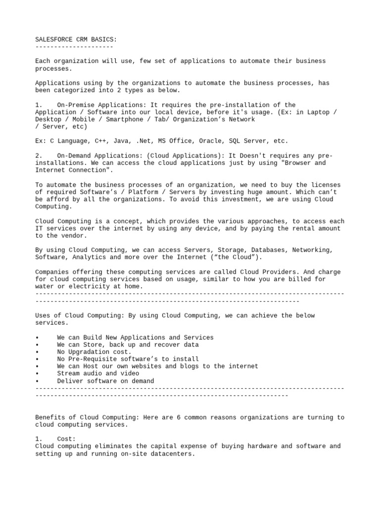 SFDC CRM Basic | PDF