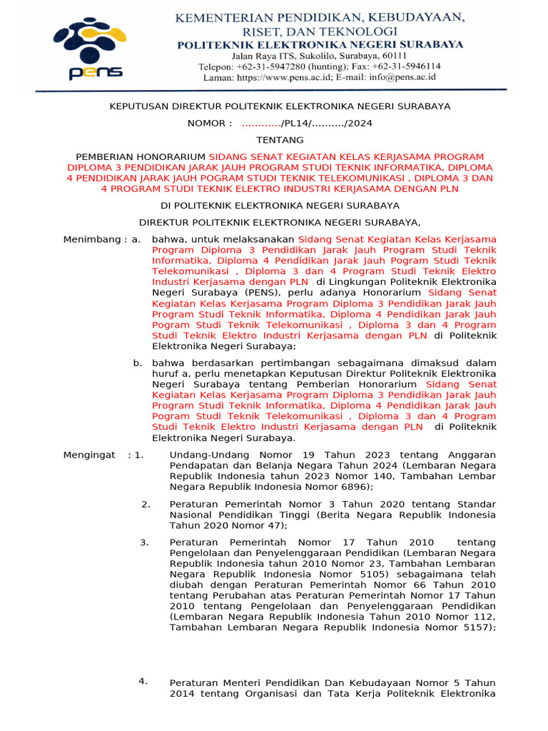 Contoh SK 2024 | PDF