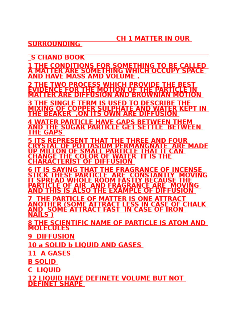 CH 1 Matter in Our Surrounding | PDF