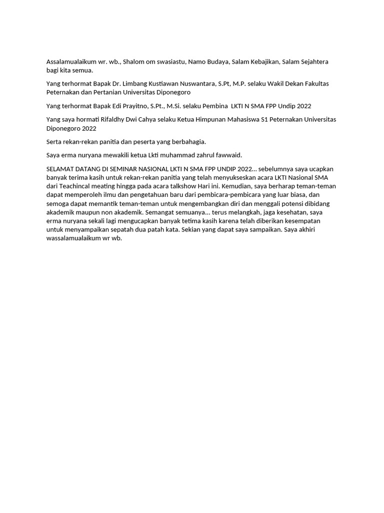 Teks Sambutan Lkti Pdf