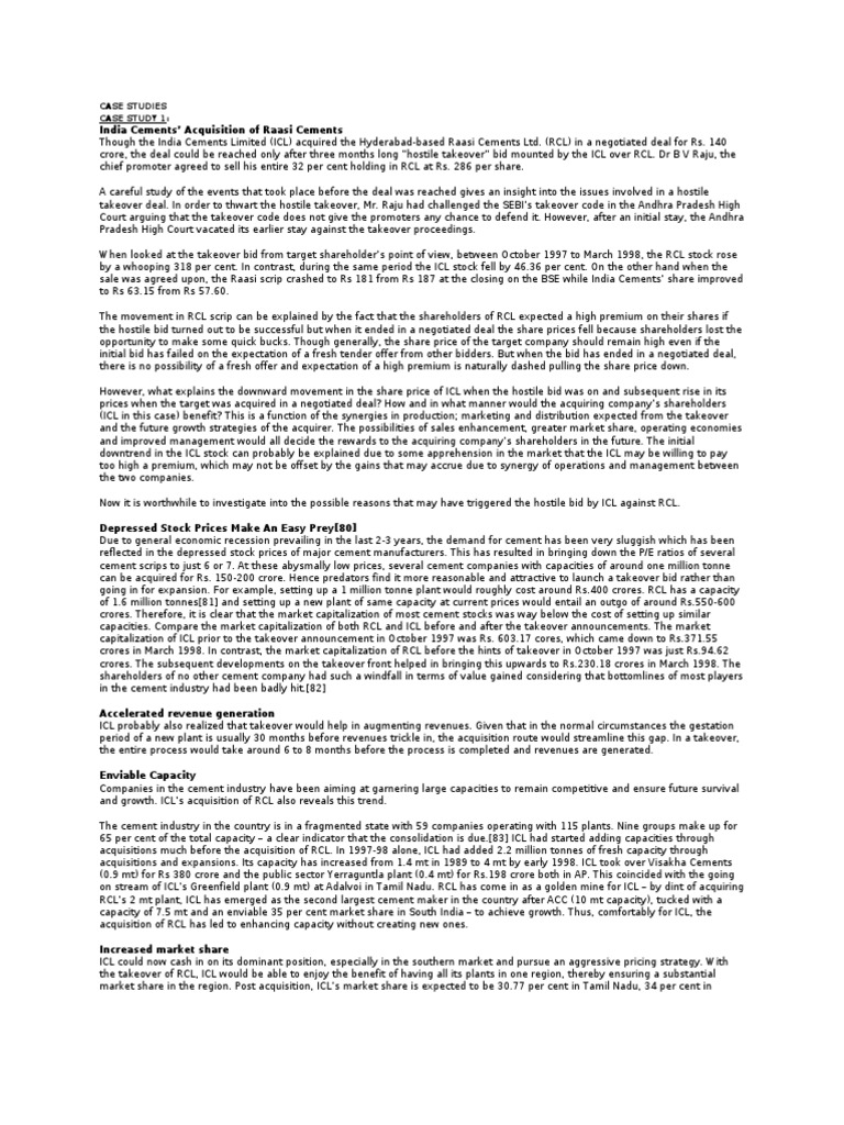 Case Studie | PDF | Northrop Grumman | Takeover