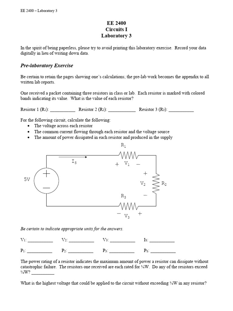 Laboratory 3 | PDF | Resistor | Electrical Network