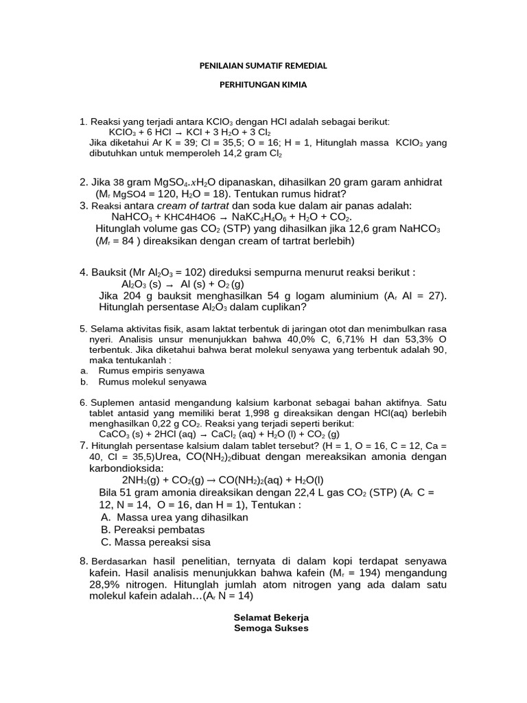 Soal Remedial Kelas XI F 1 | PDF