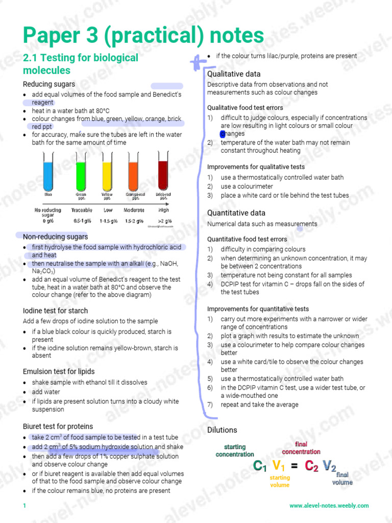 Biology Paper 3 Notes-Compressed | PDF