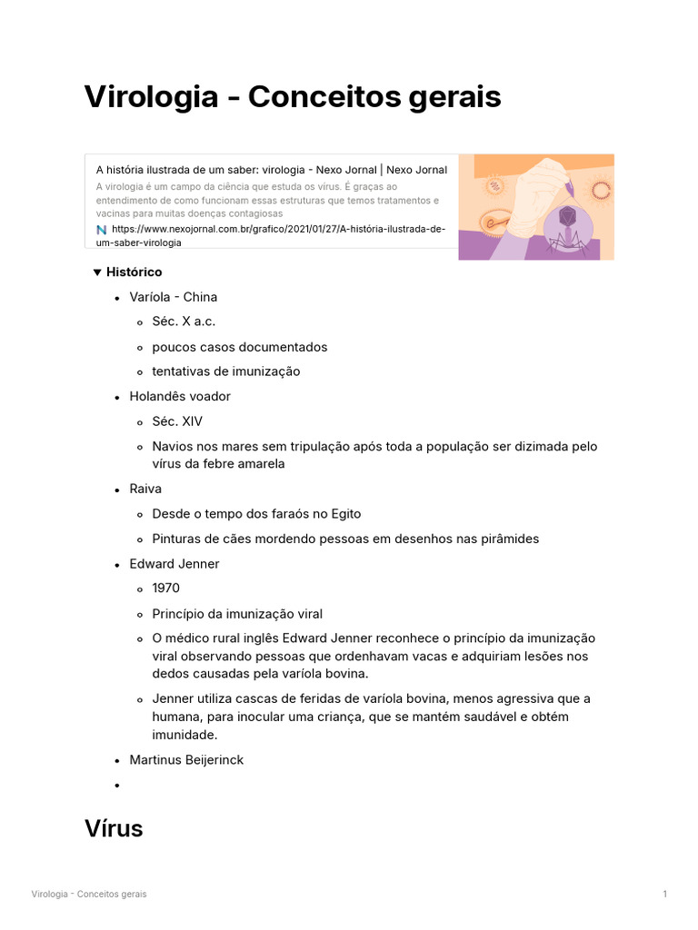 Virologia - Conceitos - Gerais | PDF