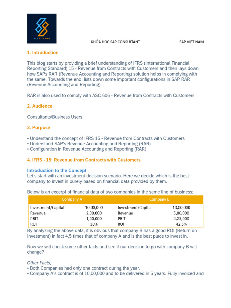 S4HANA - IFRS15 Revenue Accounting and Reporting (RAR) | PDF