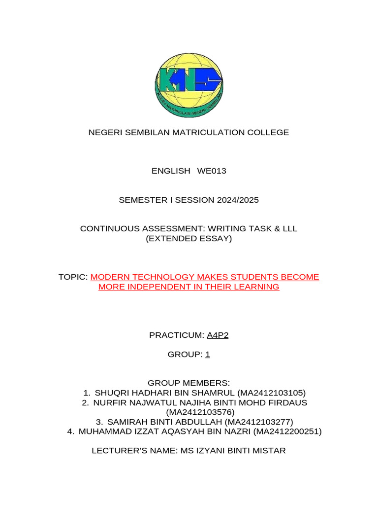 Cover Writing PB Sem 1 | PDF