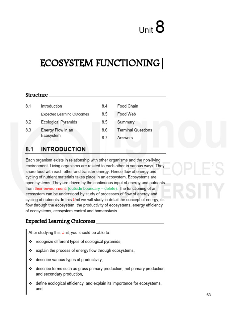Ecosystem Functioning | PDF
