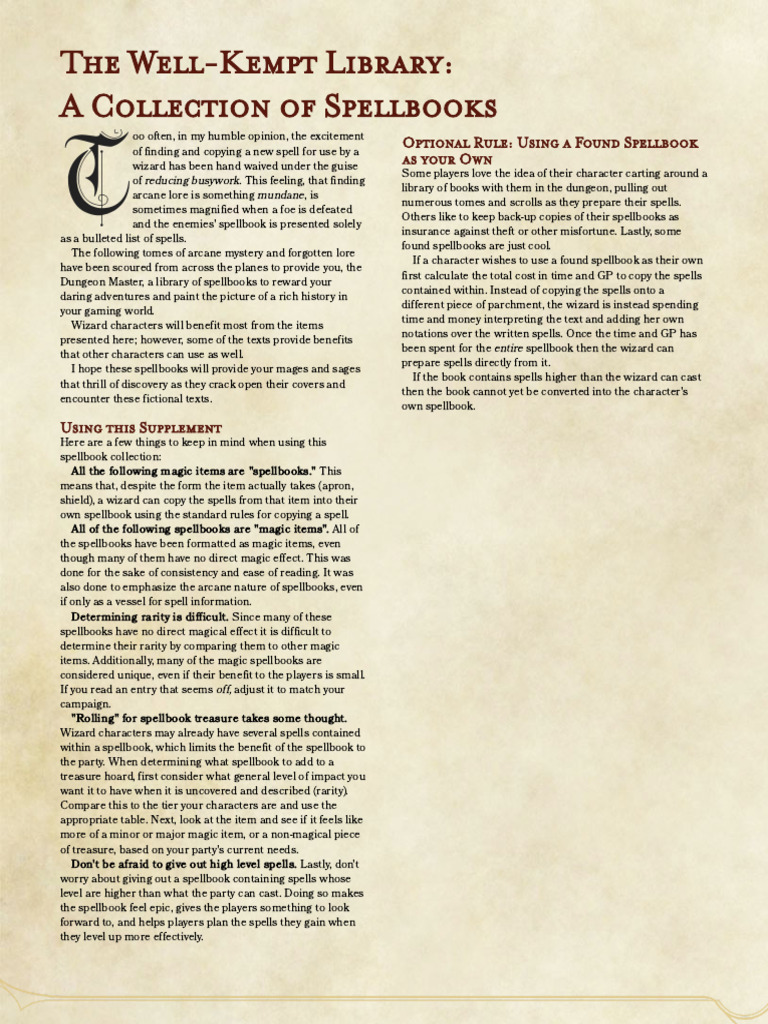 Well Kempt - Library | PDF