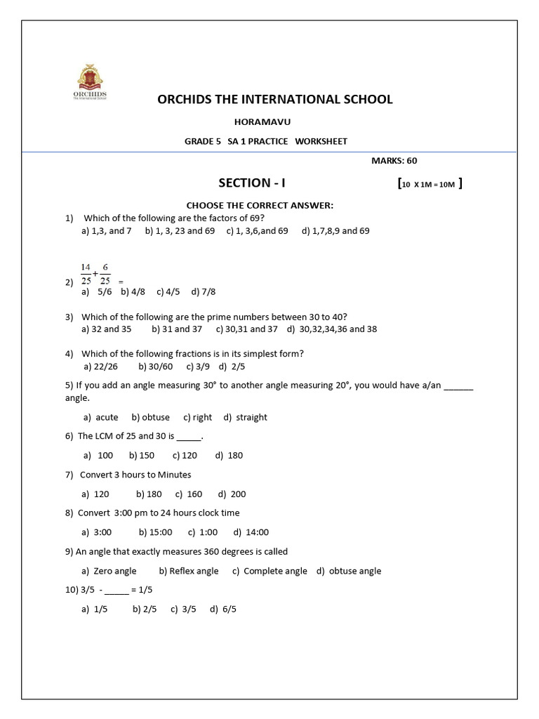 Maths Grade 5 | PDF