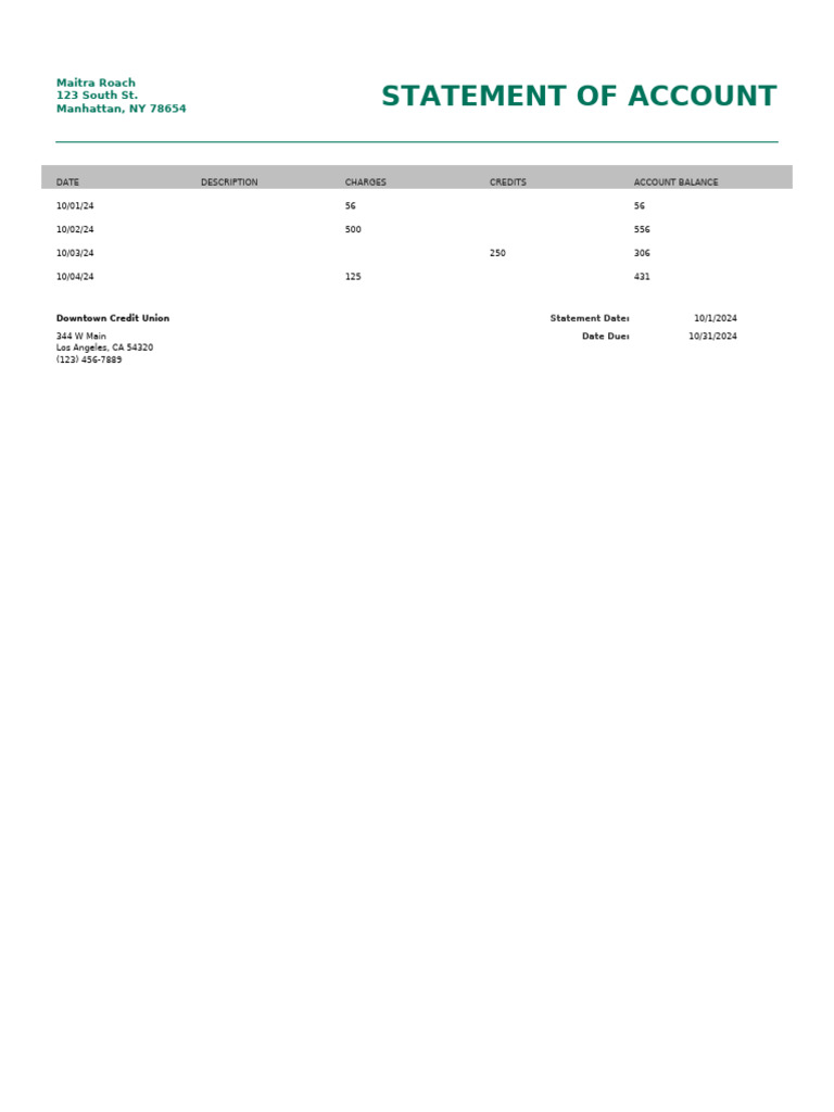 Billing Statement of Account | PDF