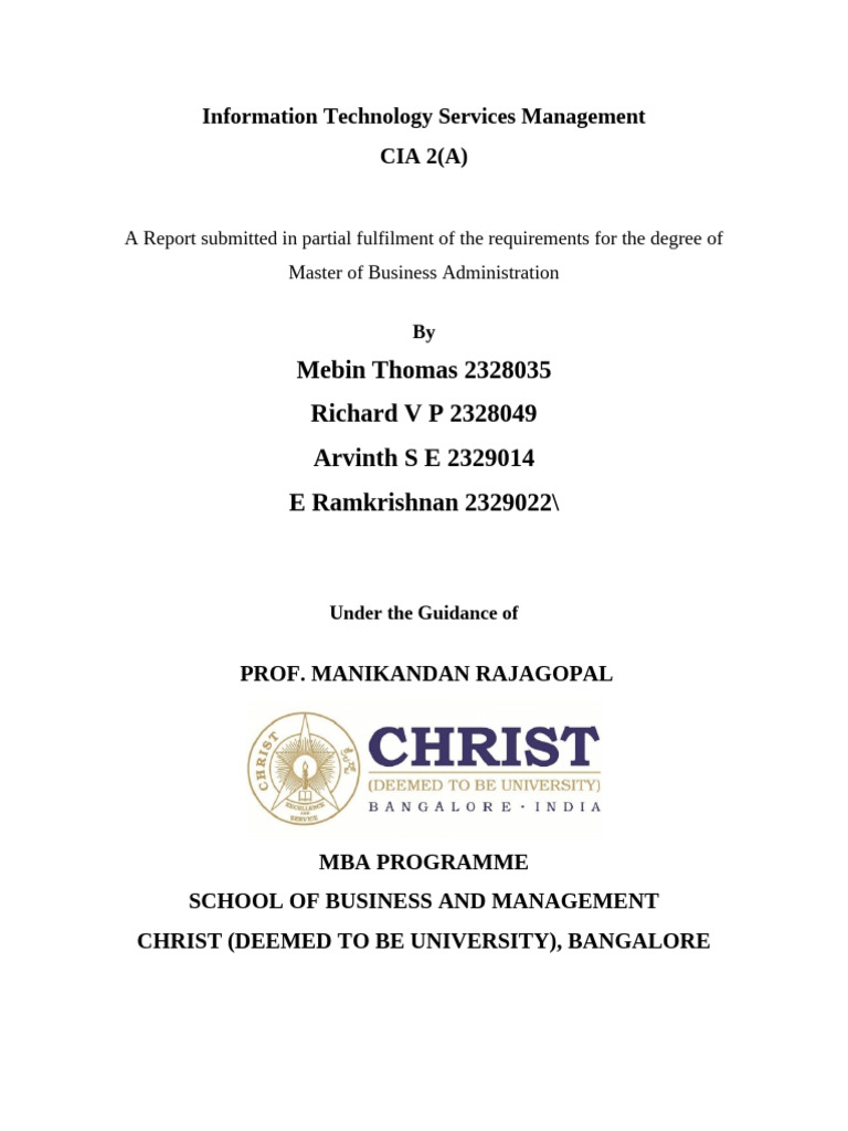 ITSM CIA 2 (A) - Draft | PDF