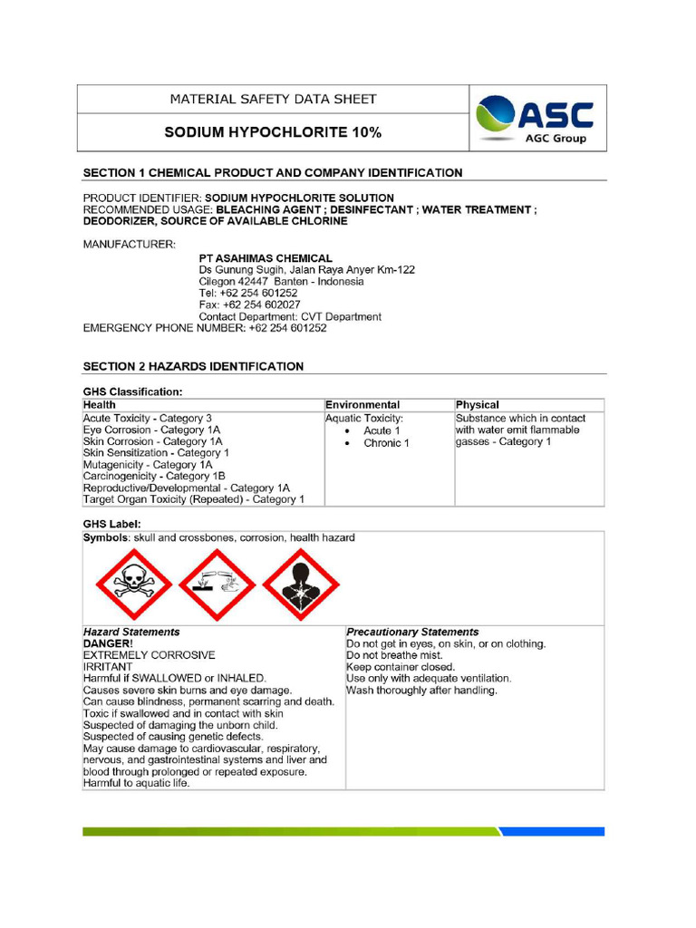 Sodium Hipoklorit | PDF