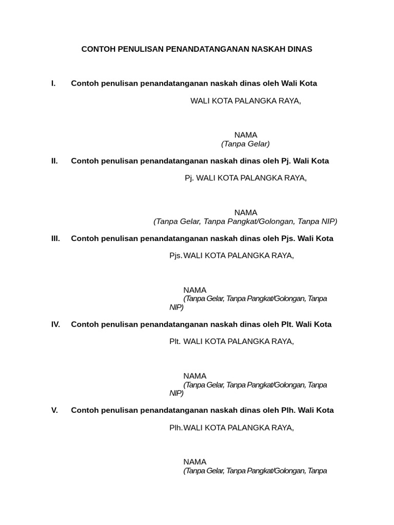 34 - Contoh Penulisan Penandatanganan Naskah Dinas | PDF