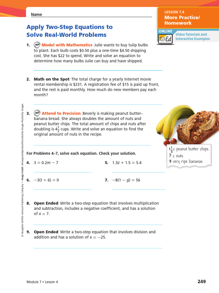 Apply Two-Steps Equations To Solve Real-World Problems | PDF ...