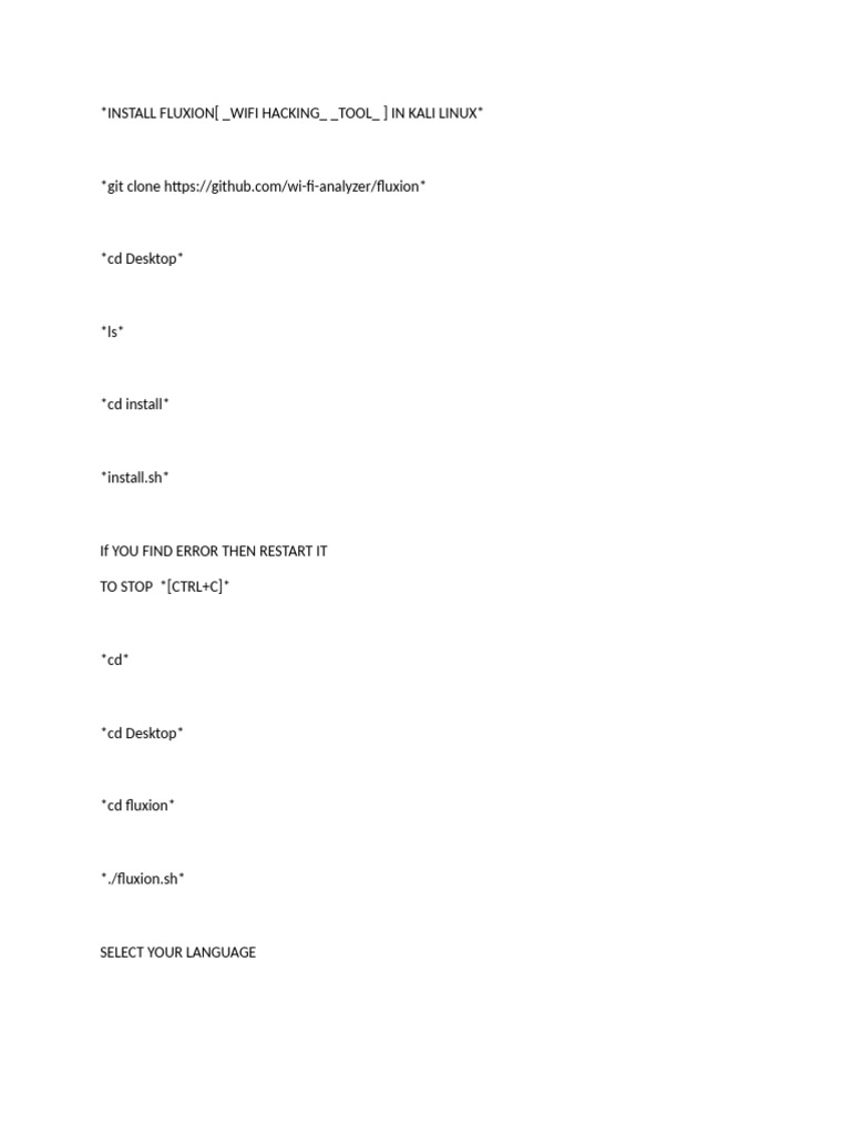Install Fluxion Wifi Hacking - Tool - ) in Kali Linux | PDF