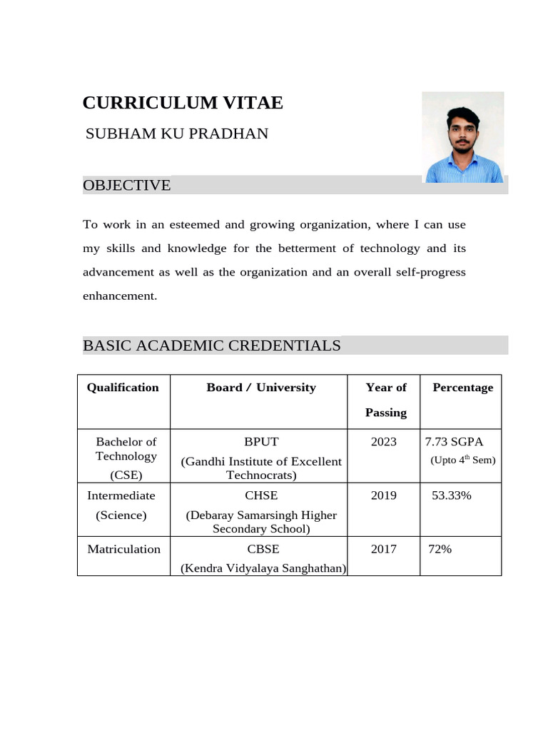 Subham's CV | PDF