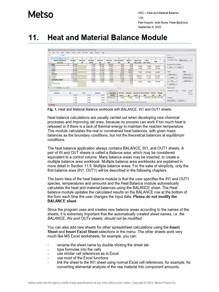 Heat and Material Balance | PDF