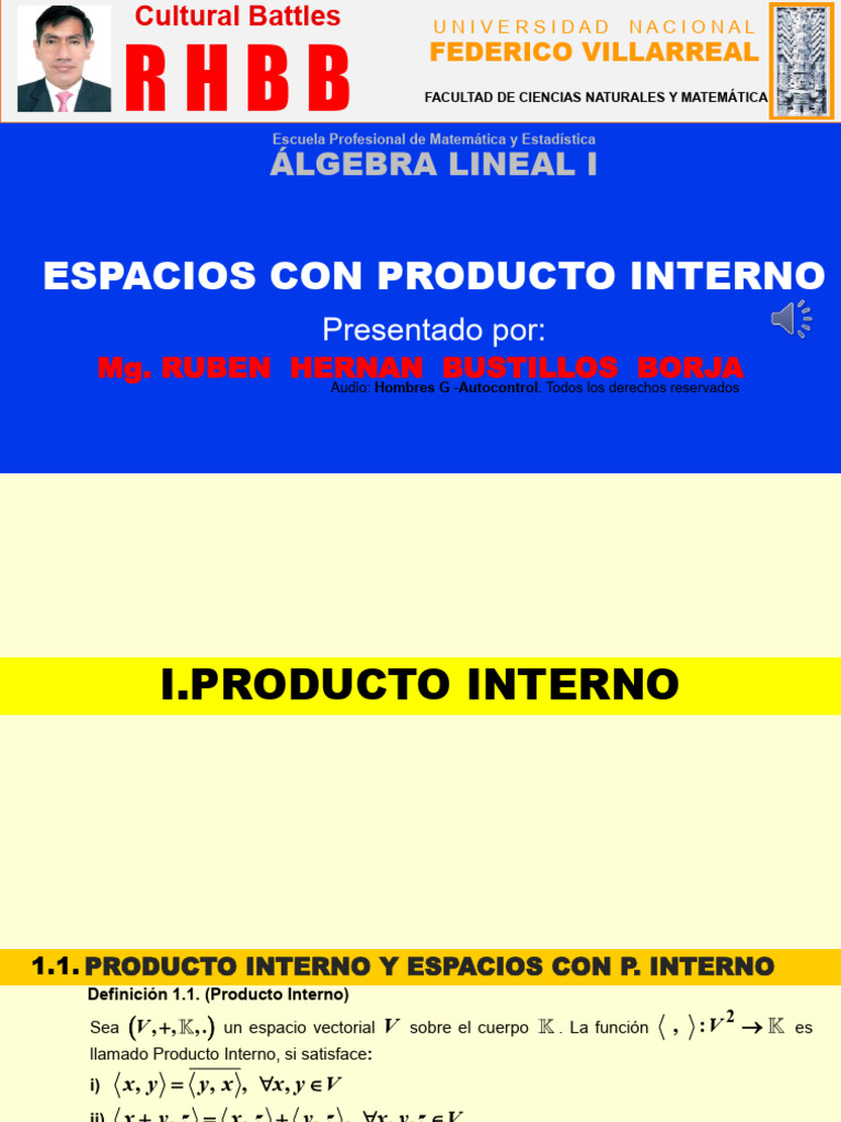 Algebra Lineal I - ESPACIOS CON PRODUCTO INTERNO - RHBB 2024 | PDF