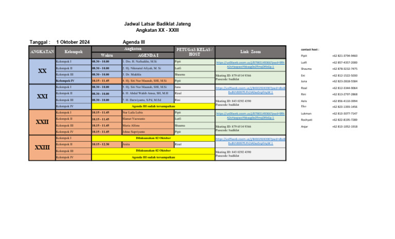 Jadwal 1 Okt 2024 | PDF