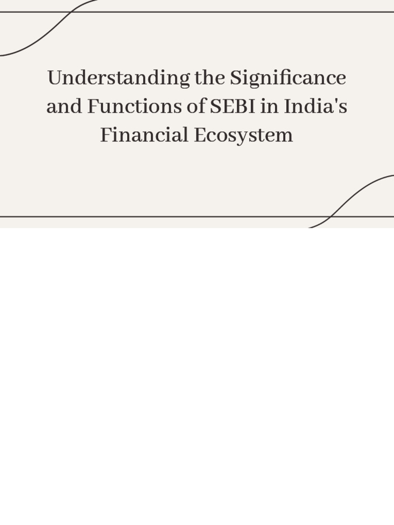 Sebi and It's Function | PDF | Career & Growth | Business