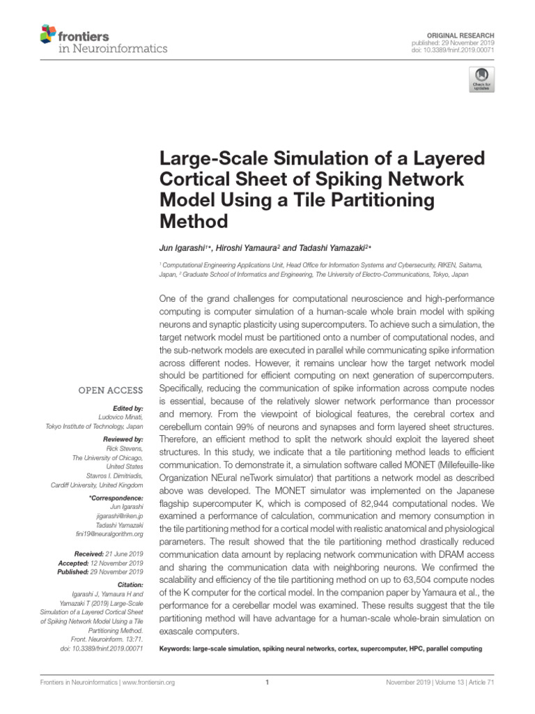 Large-Scale Simulation of A Layered Cortical Sheet | PDF