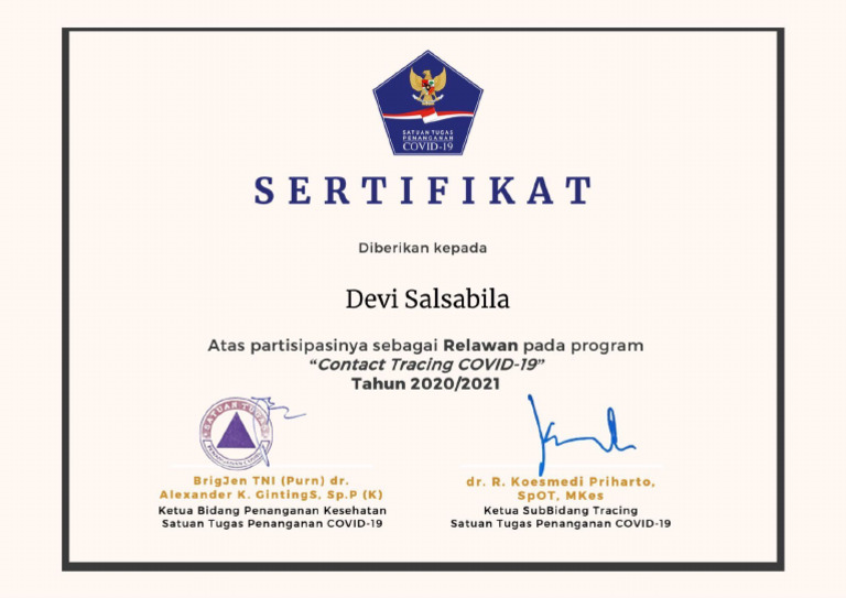Sertifikat Devi Salsabila | PDF