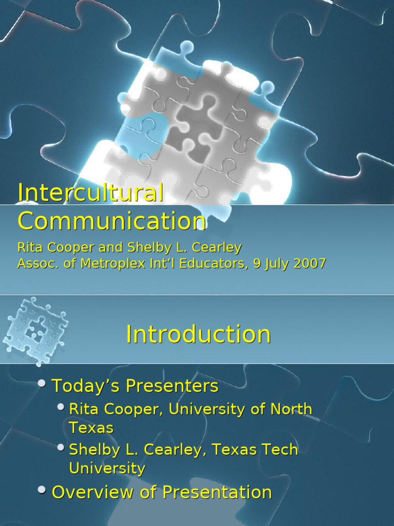 Intercultural Communication | PDF