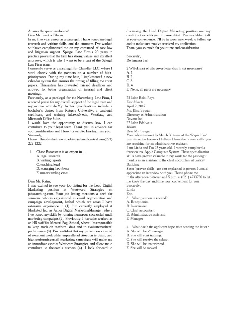 Answer The Questions Below | PDF