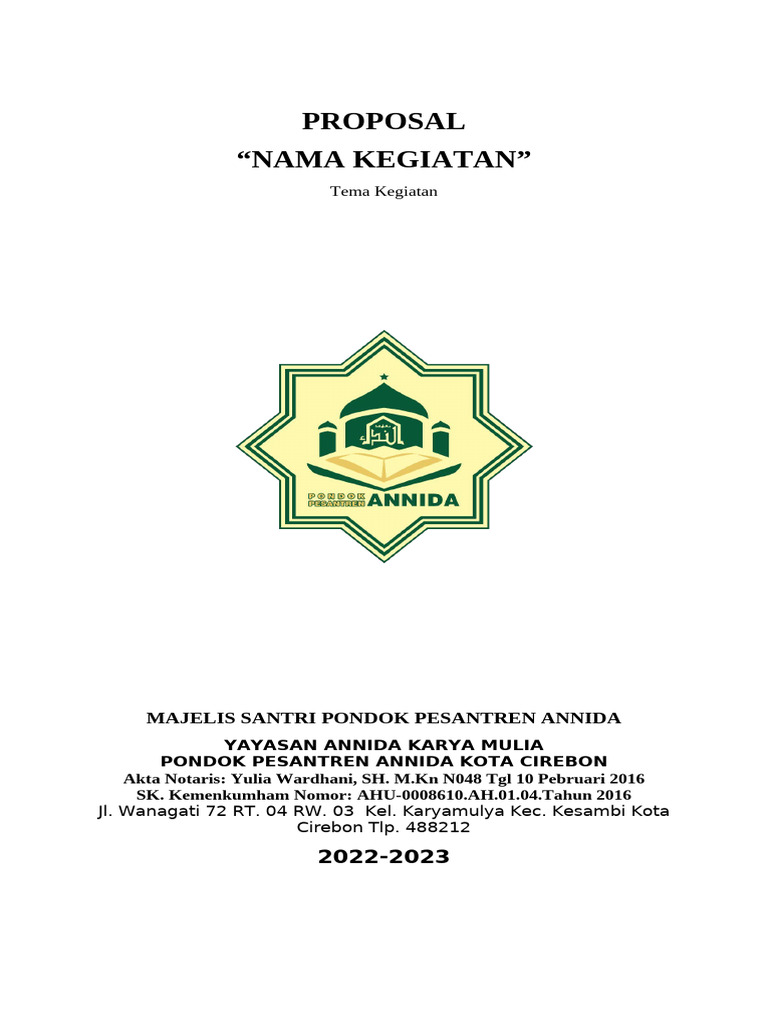 Contoh Proposal Kegiatan | PDF