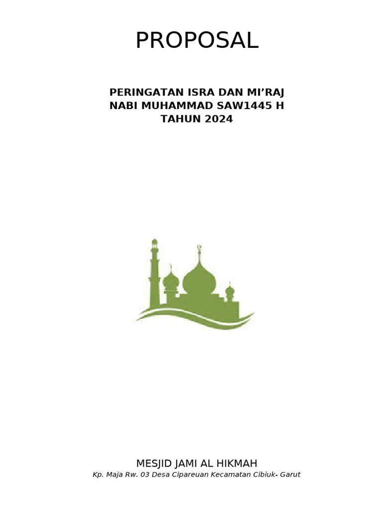 Proposal-Isro Mi'raj Maja Fix | PDF