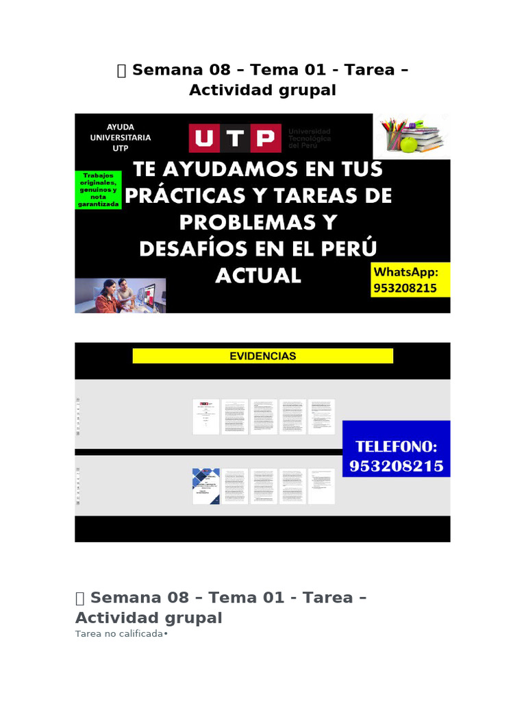 ? Semana 08 - Tema 01 - Tarea - Actividad Grupal | PDF