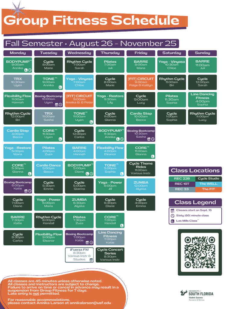 Fitness Schedule | PDF