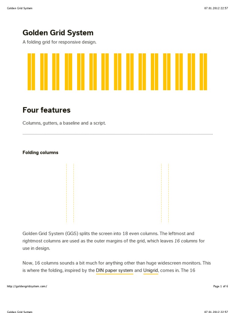 Golden Grid System | PDF | Web Design | Cascading Style Sheets