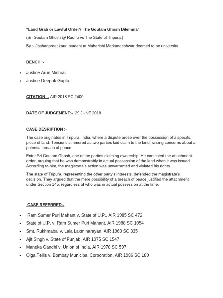 Land Dispute Case | PDF