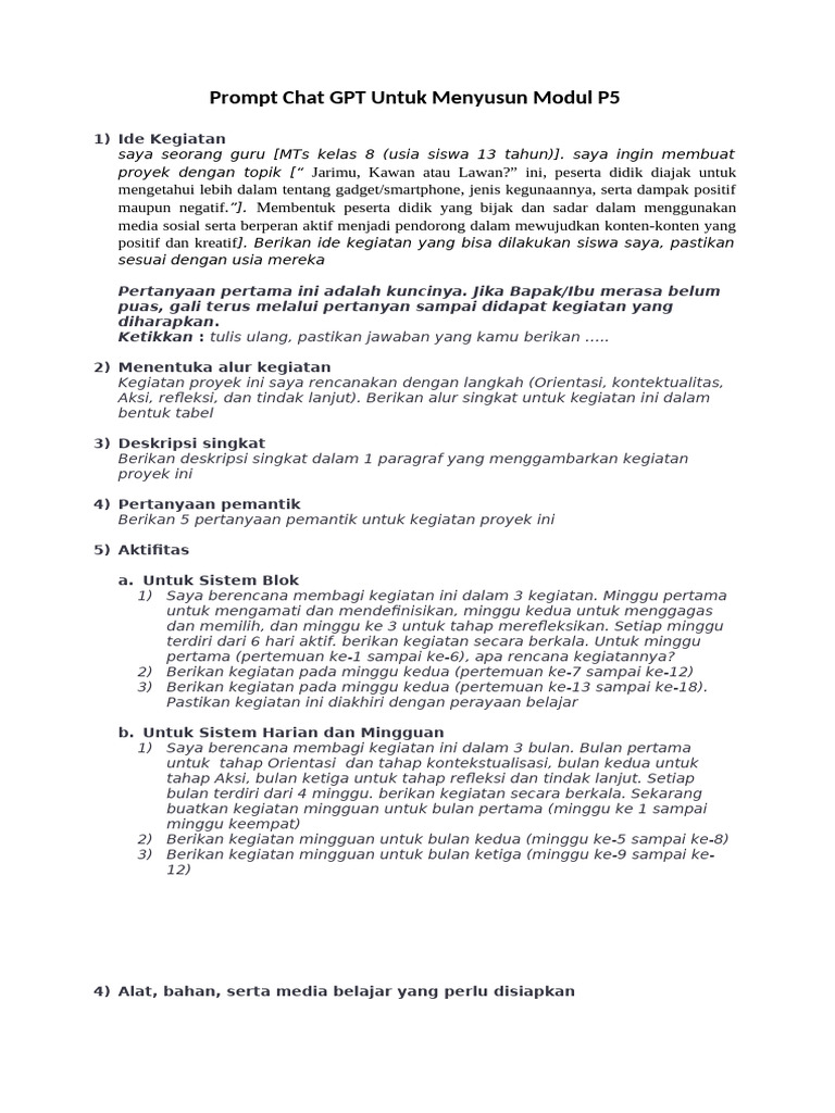 Prompt Chat GPT | PDF