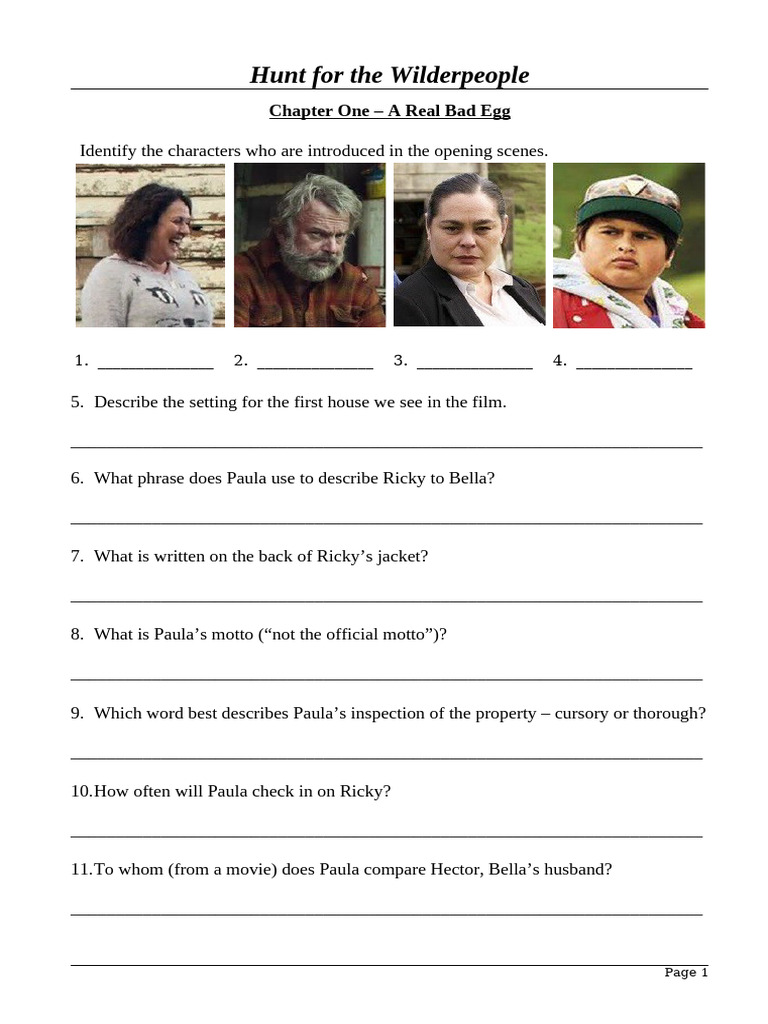 Hunt for the Wilderpeople Study Guide | PDF