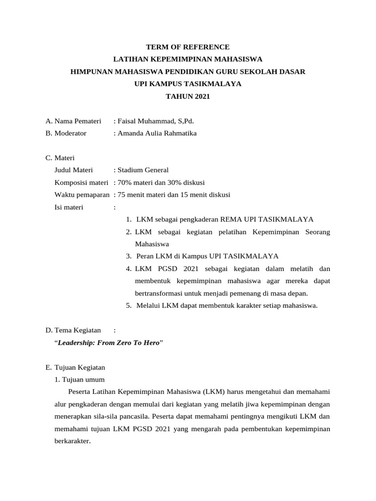 (ONLINE) Pematerian 1 TOR Stadium General | PDF