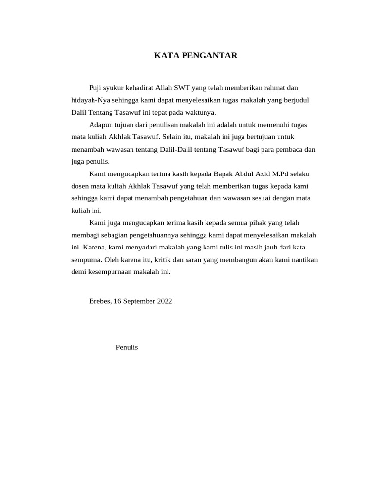 MAKALAH Dasar Dalil Tentang Tasawuf | PDF