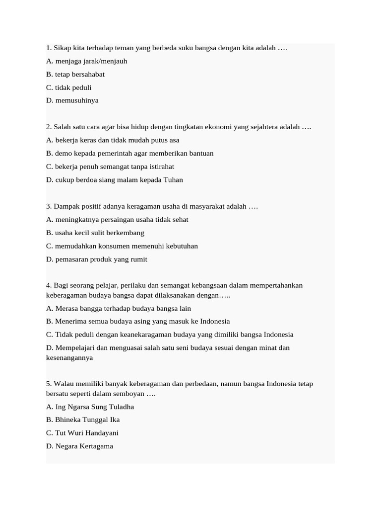 UH PKN Keberagaman | PDF