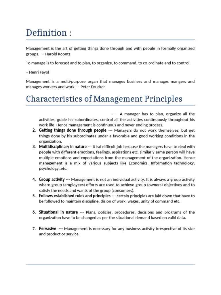 Key Principles and Importance of Management | PDF | Employment | Business
