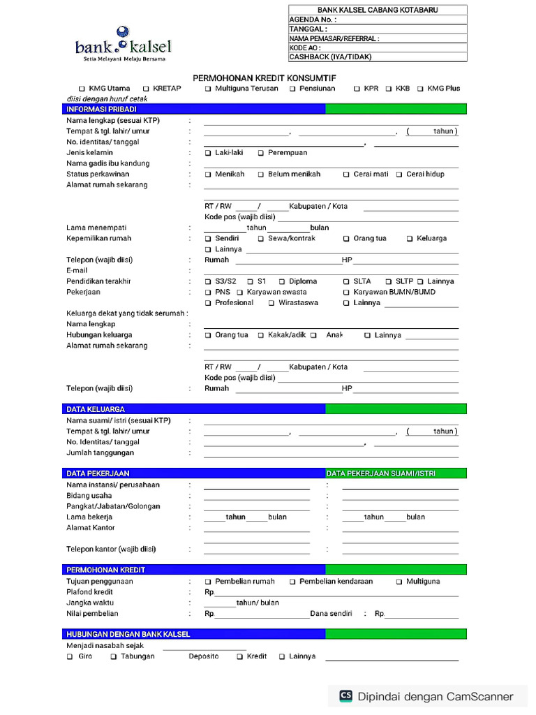 Formulir KMG Baru - 2024 - KC Kotabaru | PDF