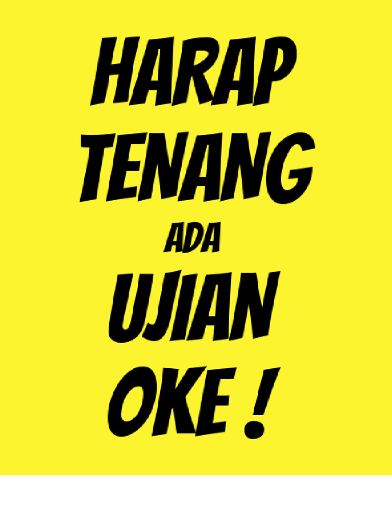 Harap Tenang Ada Ujian | PDF