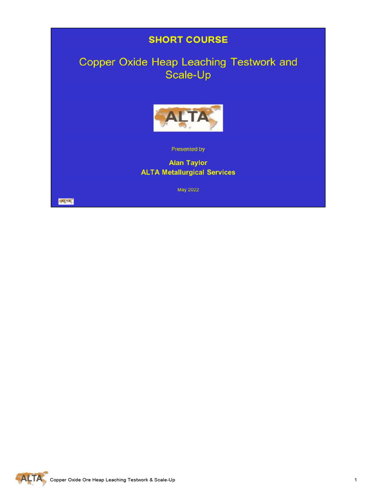 Samples Copper Oxide HL Tests Scale Up | PDF